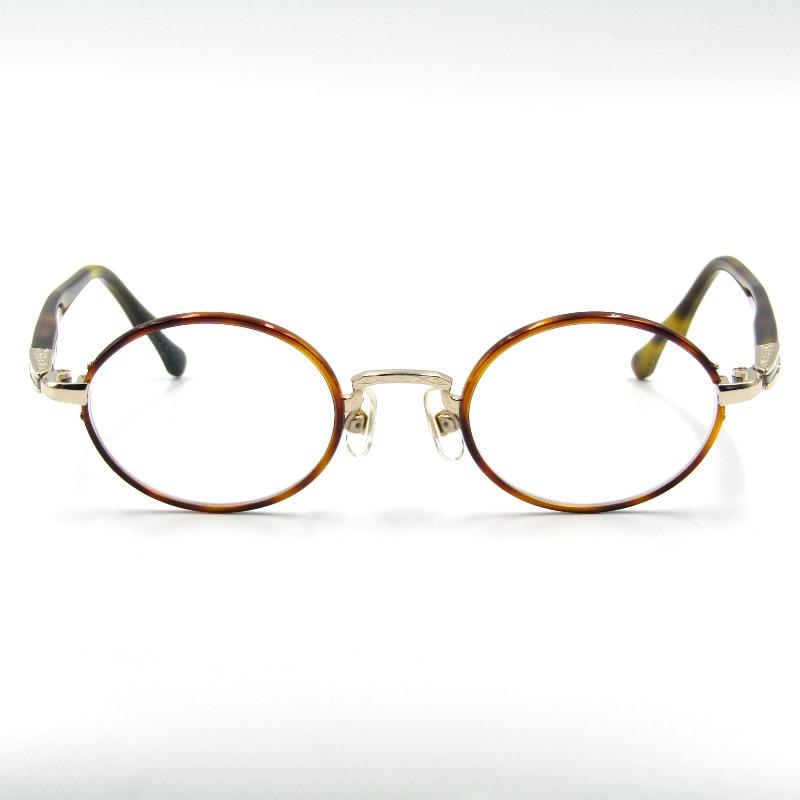 美品 杉本圭 スギモトケイ メガネフレーム KS-94 ラウンド セル巻き 日本製 2 ゴールド/ミディアムデミ 度入り 50016098 ...