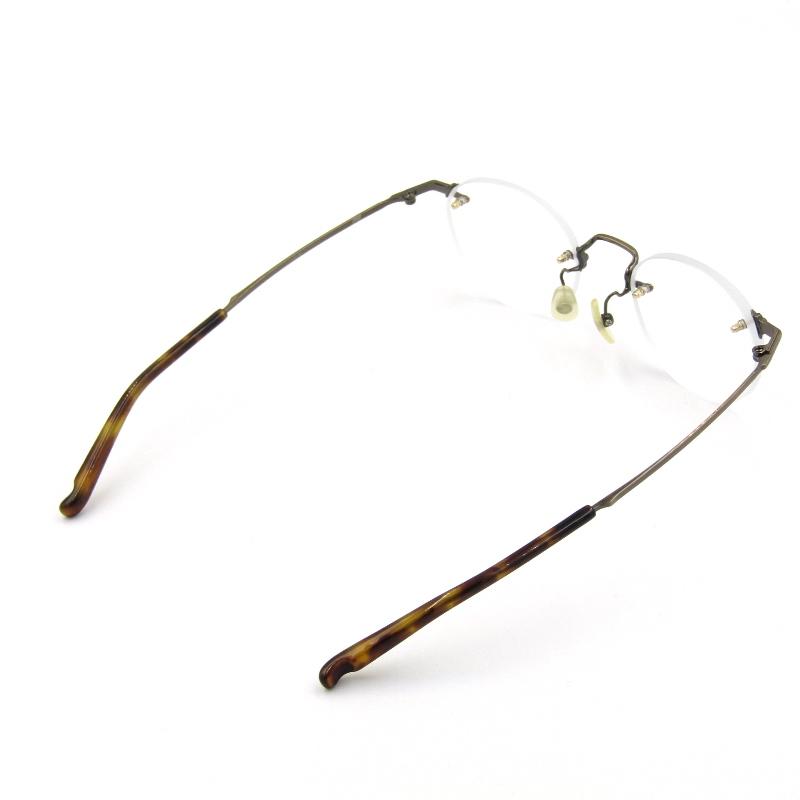 999.9（アイウェア） 美品 999.9 フォーナインズ メガネフレーム TW-11T リムレス ツーポイント 日本製 3 アンティークゴールド 度入り 50016517 : クラシック ...