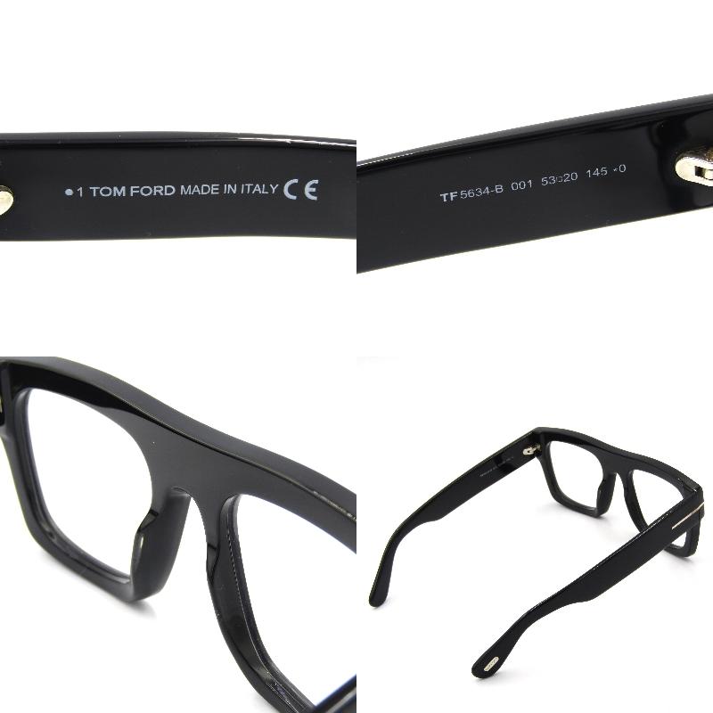 TOM FORD 美品 トムフォード メガネフレーム TF5634-B 001 ウェリントン USフィット イタリア製 ブラック 黒 ...