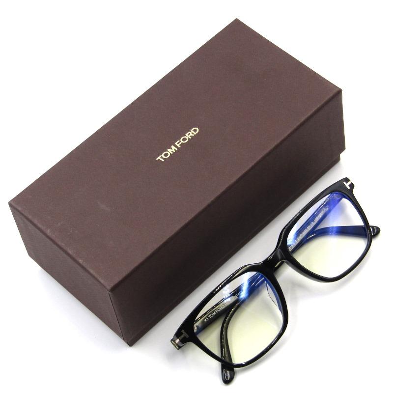 TOM FORD 美品 トムフォード メガネフレーム TF5818-F-B スクエア フルフィット アジア規格 イタリア製 ブラック/ゴールド ...