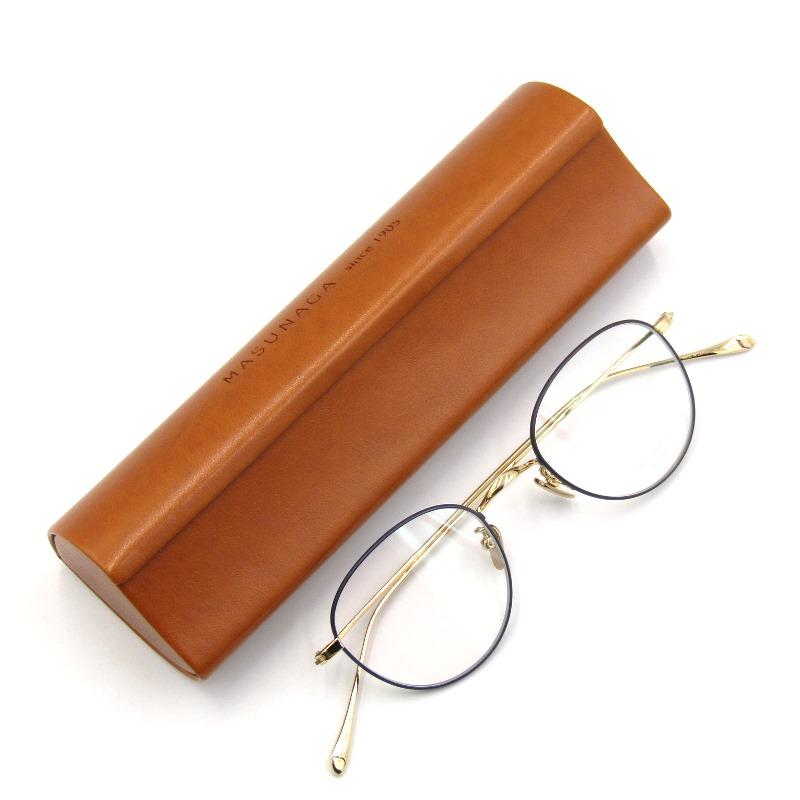 未使用 MASUNAGA since 1905 マスナガ 増永眼鏡 メガネフレーム GMS-396BT+ ボストン 日本製 #115 G/Navy ゴールド/ネイビー 50017511 ...