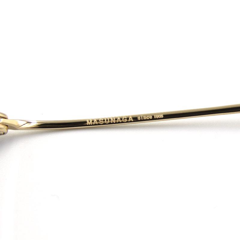 未使用 MASUNAGA since 1905 マスナガ 増永眼鏡 メガネフレーム GMS-396BT+ ボストン 日本製 #115 G/Navy ゴールド/ネイビー 50017511 ...