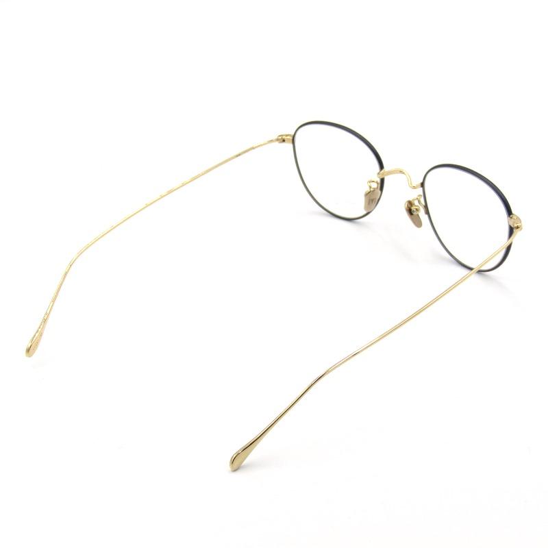 未使用 MASUNAGA since 1905 マスナガ 増永眼鏡 メガネフレーム GMS-396BT+ ボストン 日本製 #115 G/Navy ゴールド/ネイビー 50017511 ...