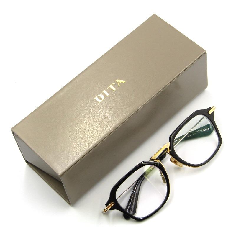 Dita 美品 DITA ディータ メガネフレーム AEGEUS DTX-413-A-01 アーガス ウェリントン 日本製 Black-White Gold-Black Palladium ...