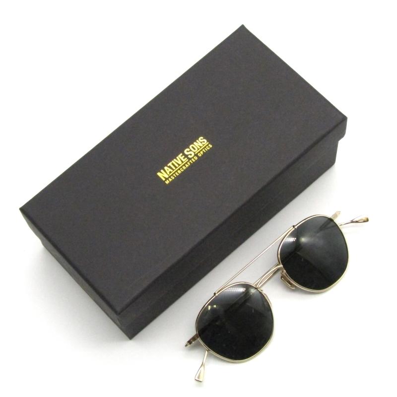 未使用 NATIVE SONS ネイティブサンズ サングラス ROY EXPLORER SUN ロイ エクスプローラー NSM-29A 日本製 A ゴールド 50018009 : クラシック ...