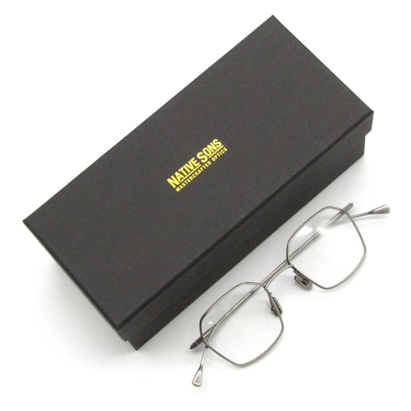 未使用 NATIVE SONS ネイティブサンズ メガネフレーム CHINO チノ ヘキサゴン 六角形 日本製 AS アンティークシルバー 50018011 : 50018011 ...