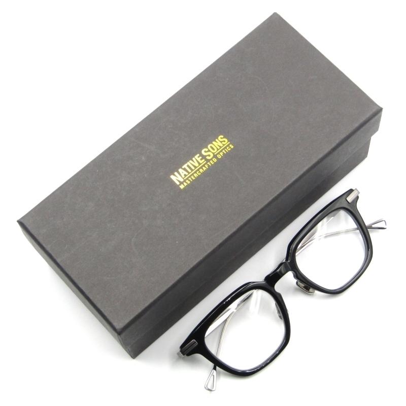 未使用 NATIVE SONS ネイティブサンズ メガネフレーム Asimov PM-011O アシモフ コンビ 日本製 DARK GREY/BLACK PALLADIUM 50018555 ...