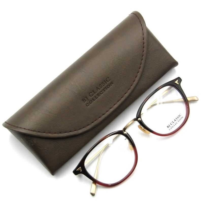 未使用 BJ CLASSIC COLLECTION BJクラシック メガネフレーム COM-548 NT 日本製 C-101-6 ダークデミ/レッド2/マットゴールド 50018569 ...