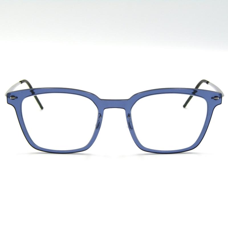 未使用 LINDBERG リンドバーグ メガネフレーム NOW 6645 スクエア ナウ コンビ デンマーク製 14/P10 ブルー/シルバー ...