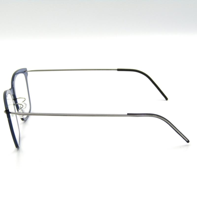 未使用 LINDBERG リンドバーグ メガネフレーム NOW 6645 スクエア ナウ コンビ デンマーク製 14/P10 ブルー/シルバー ...