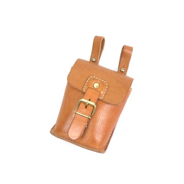 HERZ ヘルツ ボックスワン ベルトポーチ E-38 レザー キャメル ポーチ メディスン バッグ 小物入れ 鞄 カバン【中古 ...