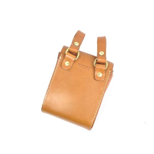 HERZ ヘルツ ボックスワン ベルトポーチ E-38 レザー キャメル ポーチ メディスン バッグ 小物入れ 鞄 カバン【中古 ...