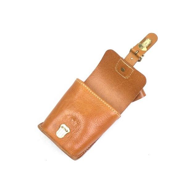 HERZ ヘルツ ボックスワン ベルトポーチ E-38 レザー キャメル ポーチ メディスン バッグ 小物入れ 鞄 カバン【中古 ...