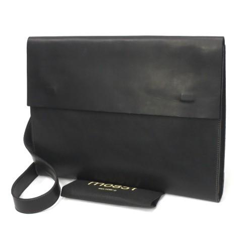 m0851 エムゼロエイトファイブワン レザー ショルダーバッグ 黒 ブリーフケース ブラック クラッチバッグ ビジネス バッグ 鞄 中古 ...