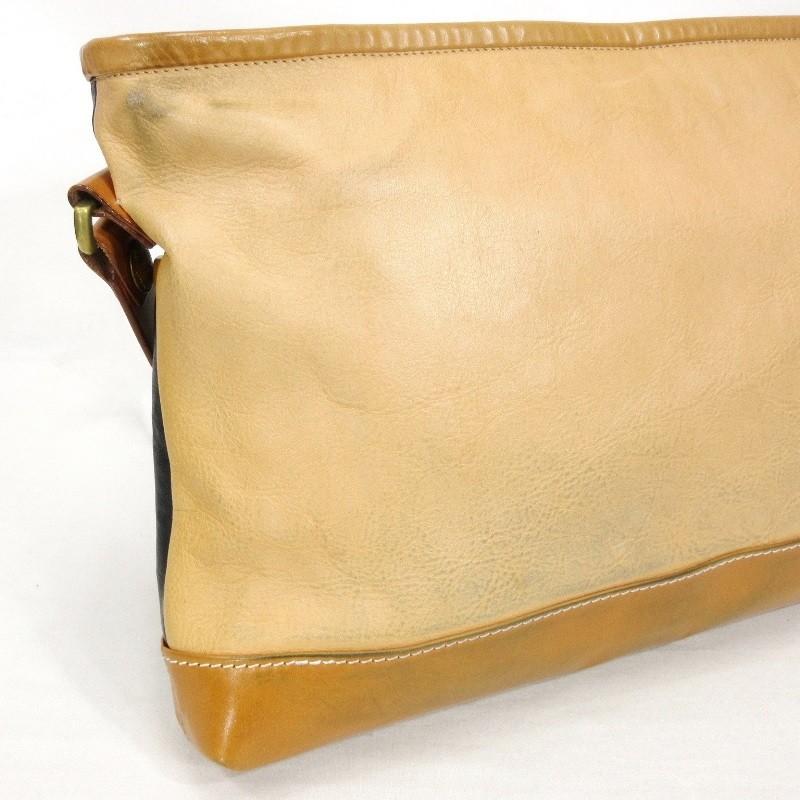 TENJIN WORKS 天神ワークス ショルダーバッグ SP02 ショルダーポーチ 天ファスナー 横型 A4対応 ネイビー 紺 レザー バッグ 鞄 中古 60004907 : クラシック ...