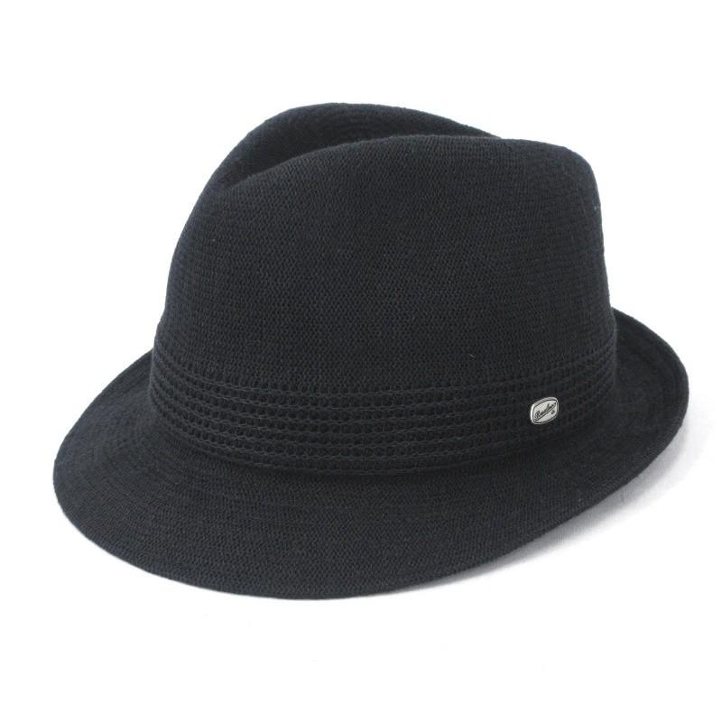 Borsalino ボルサリーノ ハット メッシュ 中折れ ブラック 黒 麻 リネン ポリエステル L 57.5cm 帽子 メンズ 中古 ...