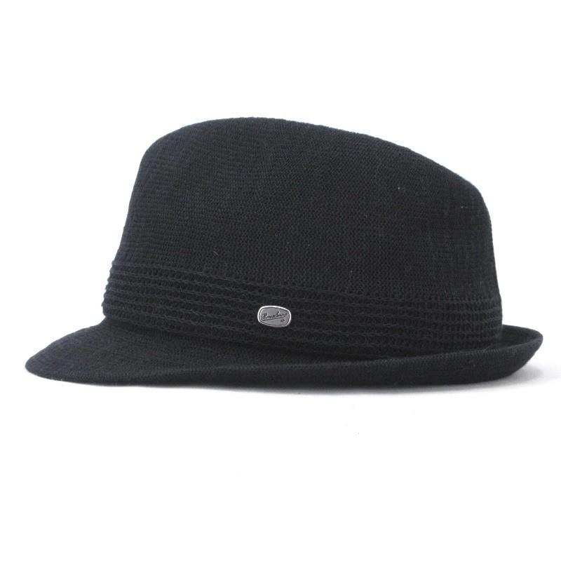 Borsalino ボルサリーノ ハット メッシュ 中折れ ブラック 黒 麻 リネン ポリエステル L 57.5cm 帽子 メンズ 中古 ...