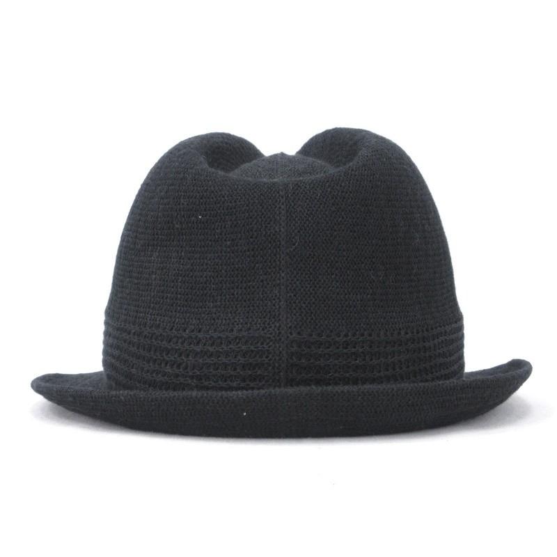 Borsalino ボルサリーノ ハット メッシュ 中折れ ブラック 黒 麻 リネン ポリエステル L 57.5cm 帽子 メンズ 中古 ...