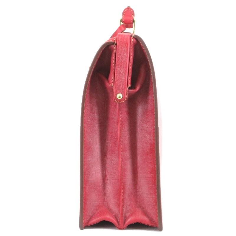 美品 かばん工房エンドウ ダレスバッグ ビジネスバッグ ドクターバッグ レッド 赤 ブライドルレザー バッグ 鞄 中古 60005709 ...