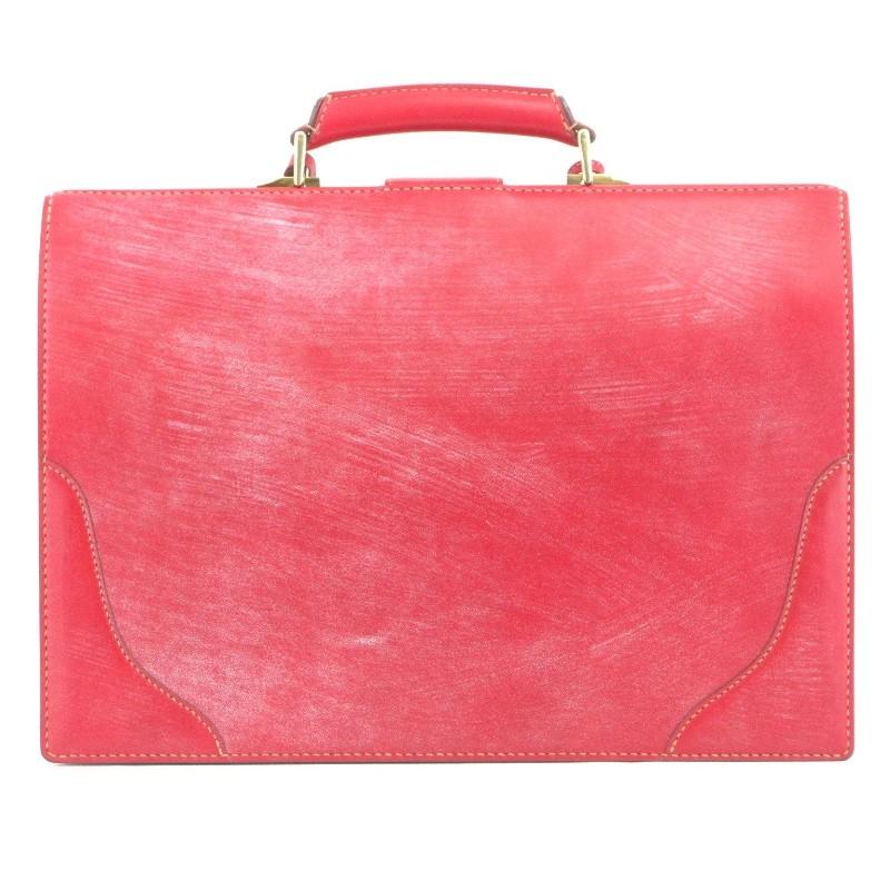 美品 かばん工房エンドウ ダレスバッグ ビジネスバッグ ドクターバッグ レッド 赤 ブライドルレザー バッグ 鞄 中古 60005709 ...