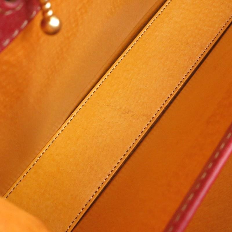 美品 かばん工房エンドウ ダレスバッグ ビジネスバッグ ドクターバッグ レッド 赤 ブライドルレザー バッグ 鞄 中古 60005709 ...