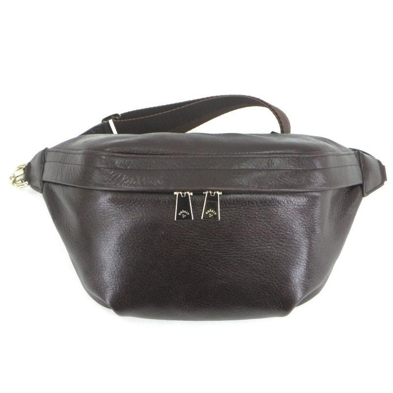 美品 aniary アニアリ ウエストバッグ 01-07003 アンティークレザー ショルダーバッグ ダークブラウン 茶 レザー バッグ 鞄 ...