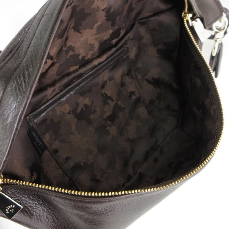 美品 aniary アニアリ ウエストバッグ 01-07003 アンティークレザー ショルダーバッグ ダークブラウン 茶 レザー バッグ 鞄 ...