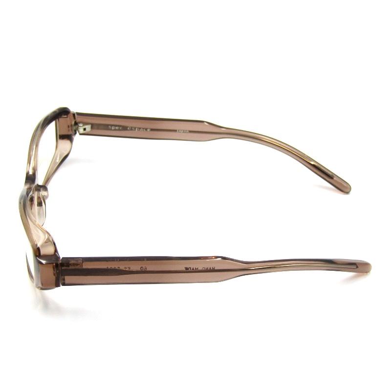 美品 spec espace スペックエスパス メガネフレーム ES-5304 スクエア 12mm生地切削 日本製 60 クリアブラウン ...