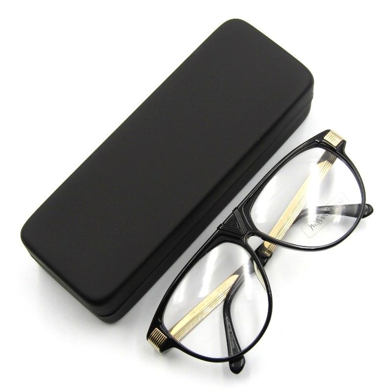 YVES SAINT LAURENT イヴサンローラン メガネフレーム 30-0221 日本製 ティアドロップ ヴィンテージ ブラック/ゴールド 61002318 : クラシック - 通販 ...