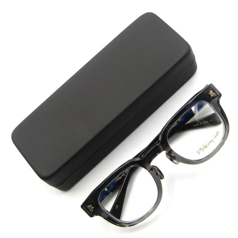 美品 Ptolemy48 トレミー48 メガネフレーム AP-042 APOLLON 日本製 アポロン ウェリントン SB スモークブラック ...