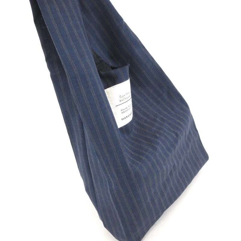 未使用 MARKAWARE マーカウェア CONVENIENCE BAG A21A-04BG01C ストライプ エコバッグ 手提げ ネイビー 紺 65002542 : 65002542 ...