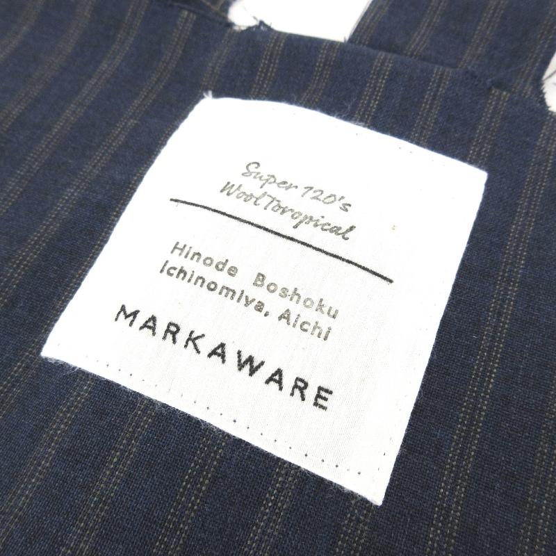 未使用 MARKAWARE マーカウェア CONVENIENCE BAG A21A-04BG01C ストライプ エコバッグ 手提げ ネイビー 紺 65002542 : 65002542 ...
