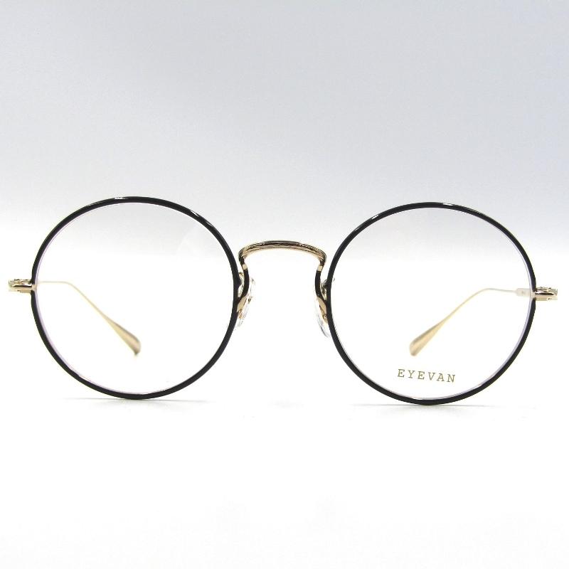美品 EYEVAN アイヴァン アイバン メガネフレーム Merced メルセド ラウンド 七宝リム 日本製 G-C GOLD/BLACK ...