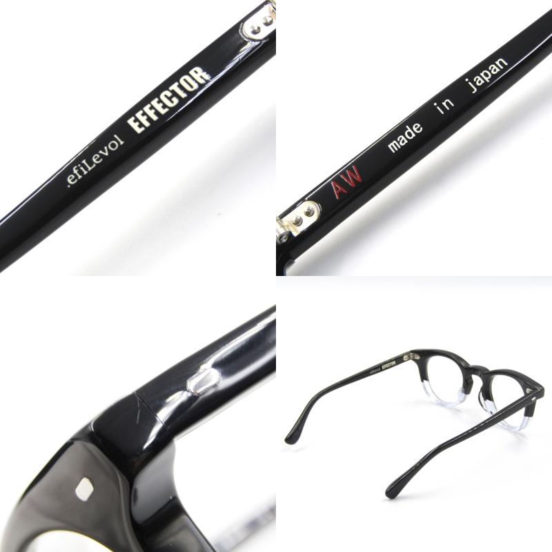 EFFECTOR 未使用 × efiLevol エフェクター エフィレボル サングラス AW エーダブル ボストン 8mm生地 BK2 ブラック/クリア 65003408 : クラシック ...