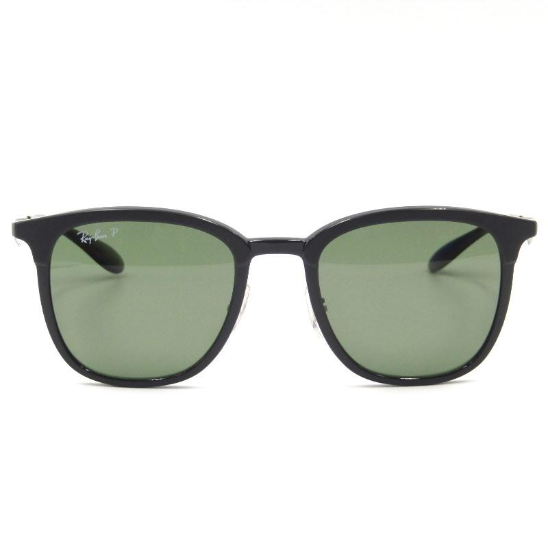 Ray-Ban 美品 レイバン サングラス RB4278 6282/9A ブロウ ウェリントン 偏光 イタリア製 ポリッシュ ブラック ...