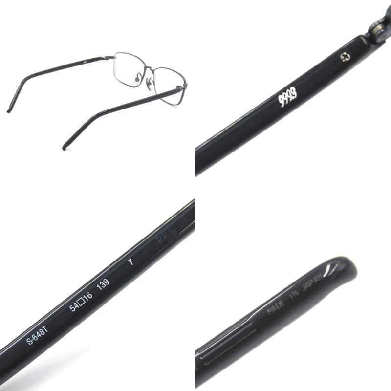 999.9（アイウェア） 美品 999.9 フォーナインズ メガネフレーム S-648T 22AW スクエア 日本製 メタル 7 ブルーマット 度入り 65005598 : クラシック ...