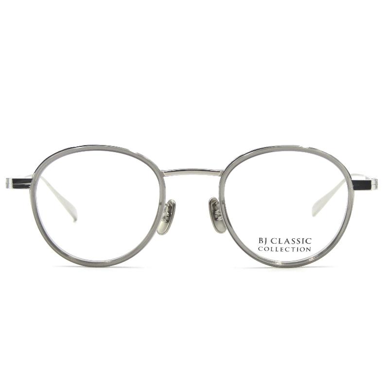 未使用 BJ CLASSIC COLLECTION BJクラシック メガネフレーム PREM-116A CW GT 日本製 セルロイド C-2-19 シルバー/クリアグレー 65005673 ...