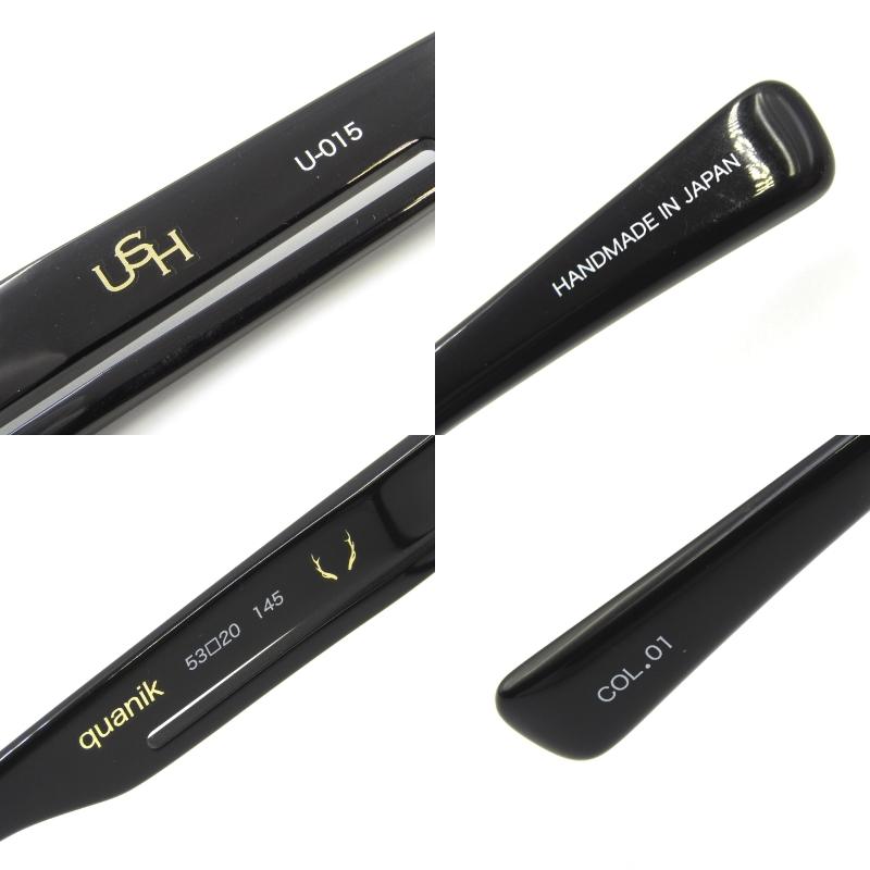 USH アッシュ メガネフレーム U-015 quanik カニック ウェリントン 日本製 現YUICHI TOYAMA 01 Black 65005764 : クラシック - 通販 ...