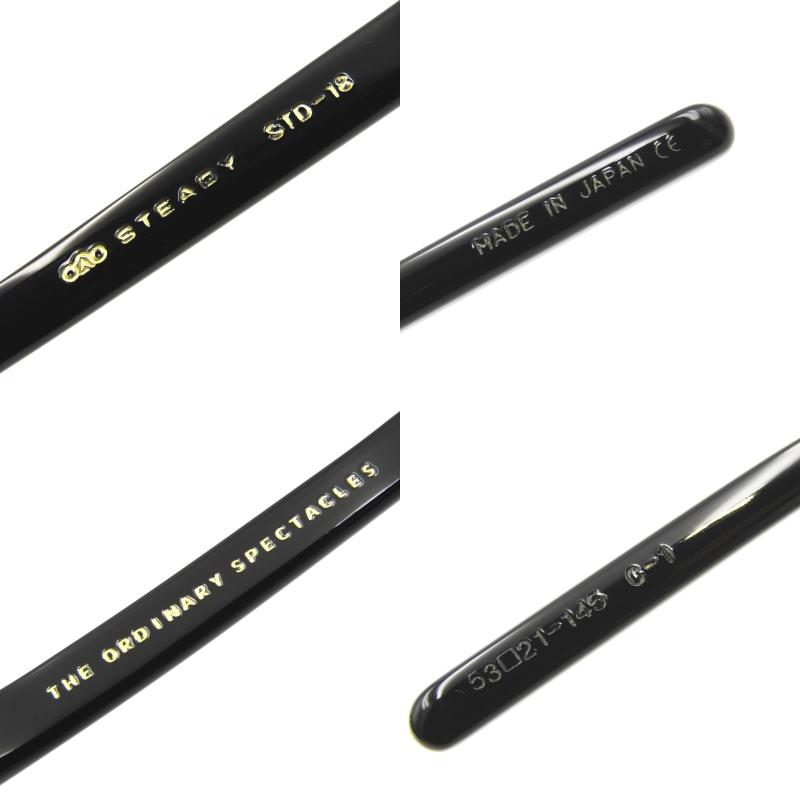未使用 STEADY ステディ メガネフレーム STD-18 ウェリントン 日本製 1 ブラック 65006424 : クラシック - 通販 - Yahoo!ショッピング
