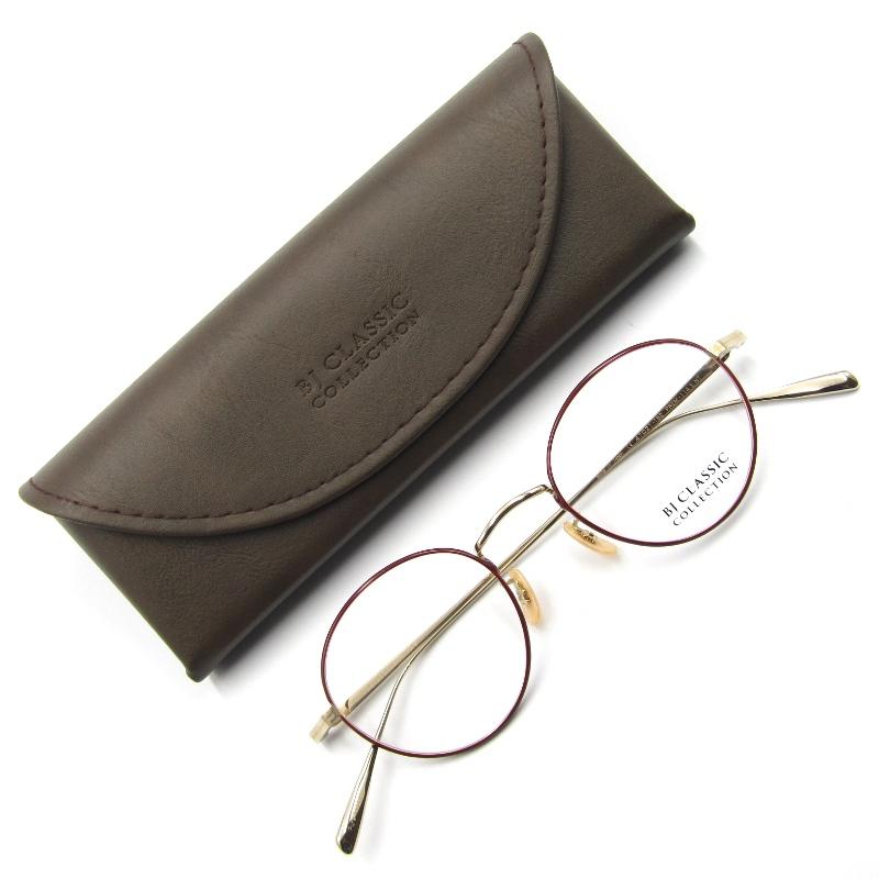 未使用 BJ CLASSIC COLLECTION BJクラシック メガネフレーム PREM-114S NT PREMIUM ボストン 七宝リム C-1-5 ゴールド/レッド 65006430 ...
