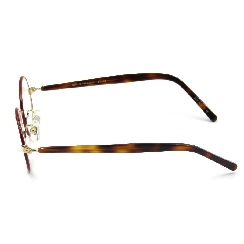 未使用 STEADY ステディ メガネフレーム STD-56 ラウンド コンビ 日本製 4 レッド/ゴールド/デミブラウン 65006479 : クラシック - 通販 - Yahoo!ショッピング