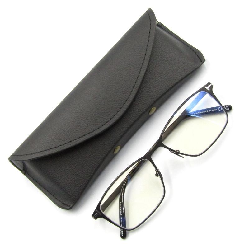 TOM FORD 美品 トムフォード メガネフレーム TF5935-B ウェリントン シートメタル 日本製 009 マットブラック/シルバー ...