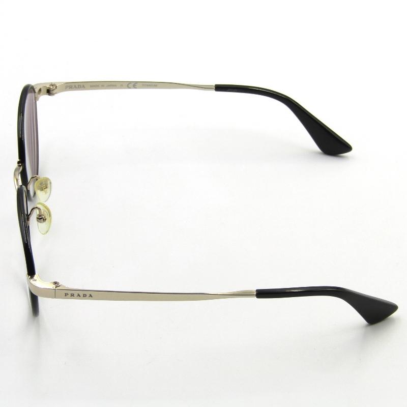 PRADA 美品 プラダ メガネフレーム VPR57S-D 度入り 日本製 ボストン セル巻き コンビ 1AB-1O1 ブラック/ゴールド 65007387 : クラシック - 通販 ...