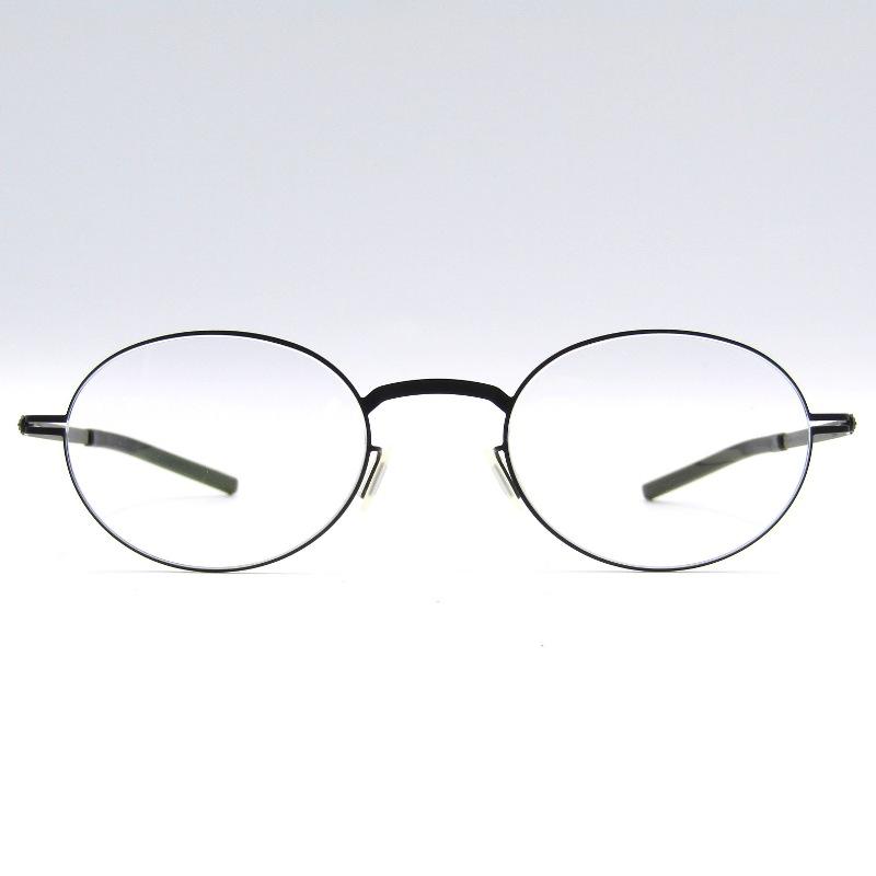 未使用 ic!berlin アイシーベルリン メガネフレーム OSURE ドイツ製 オシュア オーバル シートメタル BK 65007633 ...