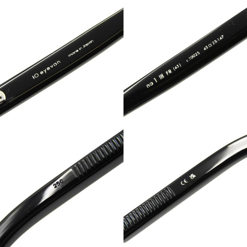 未使用 10eyevan テンアイヴァン メガネフレーム No.1 III FR 45 日本製 スクエア FAT RIM 1002S ブラック/シルバー 65008180 : クラシック ...