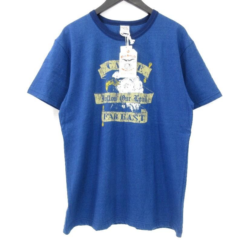 未使用 CALEE キャリー 19SS Indigo blue eagle t-shirt CL-19SS045 半袖Tシャツ イーグル プリント インディゴ L メンズ 中古 ...