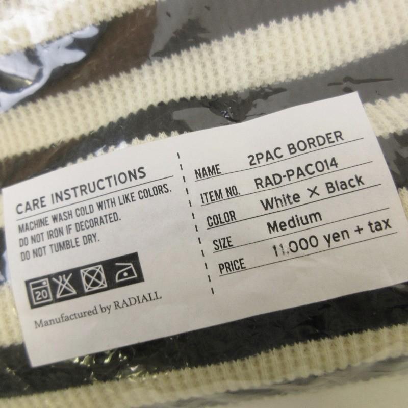 未使用 RADIALL ラディアル 2PAC BORDER RAD-PAC014 長袖Tee Tシャツ ボーダー 白 黒 M メンズ 中古 ...