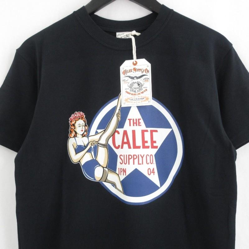 CALEE 未使用 キャリー PIN UP GIRL STAR T-SHIRT CL-19SS067 半袖Tシャツ プリント ブラック 黒 M タグ付き メンズ 中古 70009069 ...