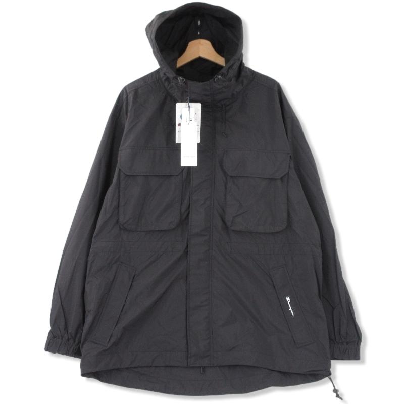 未使用 Champion BLACK EDITION チャンピオン ブラックエディション HOOD ZIP JACKET C3-T609 21SS マウンテンパーカ 黒 L メンズ 中古 ...