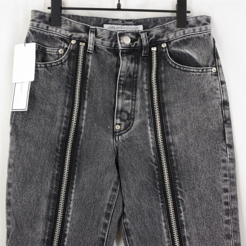 JOHN LAWRENCE SULLIVAN 未使用 ジョンローレンスサリバン ジップ デニムパンツ JLS-02-20 WASHED DENIM ZIPPED ブラック 黒 44 ...